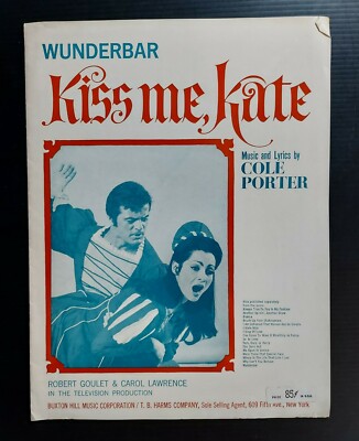 Wunderbar - Kiss Me, Kate - 1948 Cole Porter Vintage Sheet Music | eBay