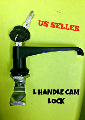LOT OF 8 L HANDLE LATCH KEY CAM LOCK KEYED ALIKE BLACK CABINET 111.1.2 ...