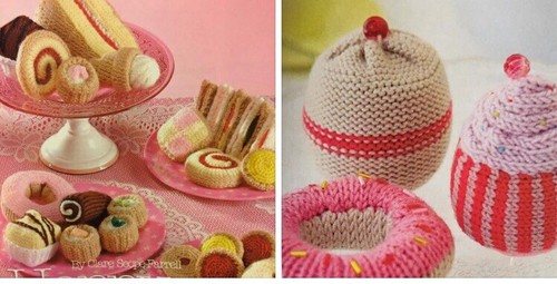 Knitted Cakes,Biscuits,Donuts,Sandwiches,Jam Tarts Etc (2 X Knitting ...