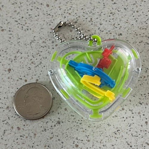 Heart Shaped Ball Marble Maze Puzzle Fidget Toy Keychain Key Ring ...