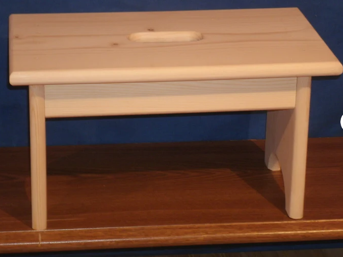 9" Wooden step stool with hand hole , unfinished unfinished pine 9 ...