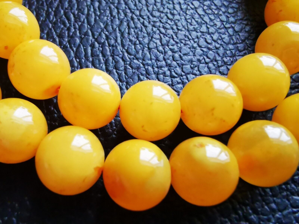 Baltic Genuine Amber Ambre Bernstein Stone 11 mm Beads Necklace | eBay