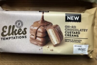 ELKES TEMPTATIONS CHOCOLATE CUSTARD CREAM BISCUITS 5 PACKS CHOCOLATEY ...
