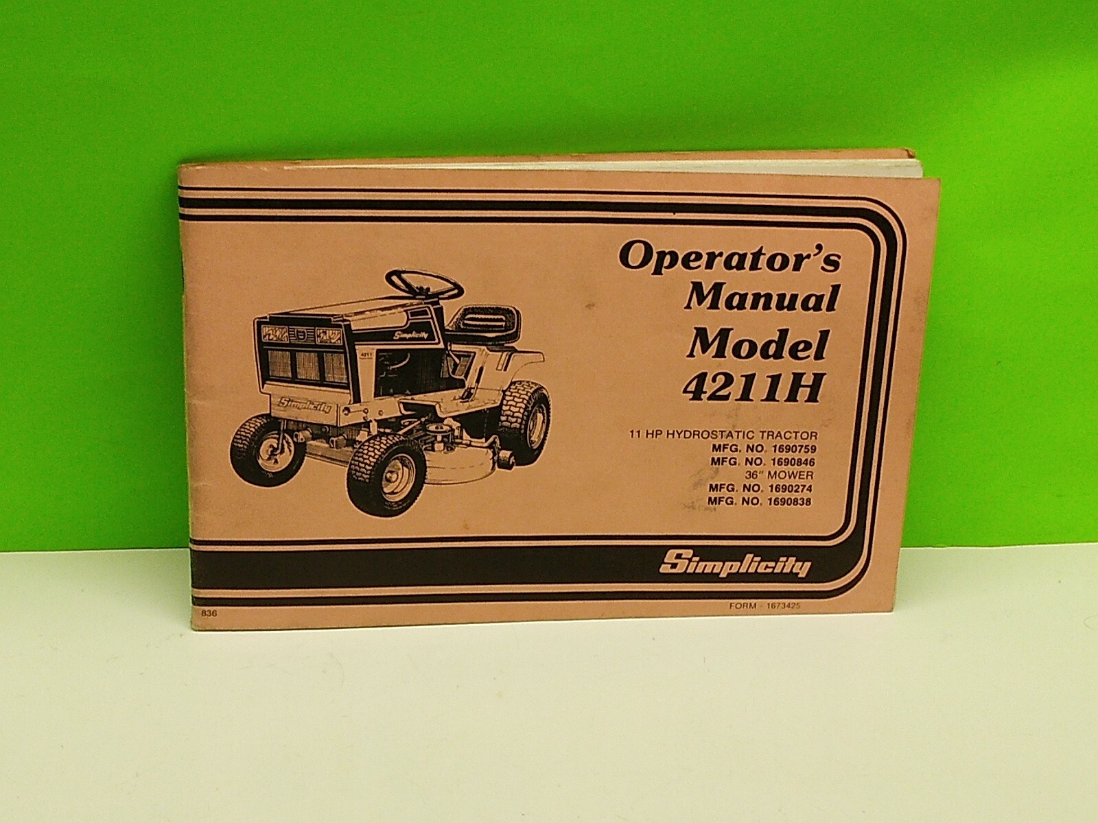 Simplicity 4211 OP- MANUALS. 12HP REGENT SERIES Tractor Maintenance ...