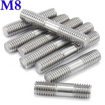M8 -1.25 25mm-250mm A2 Stainless Steel Double End Threaded Stud Bolts ...