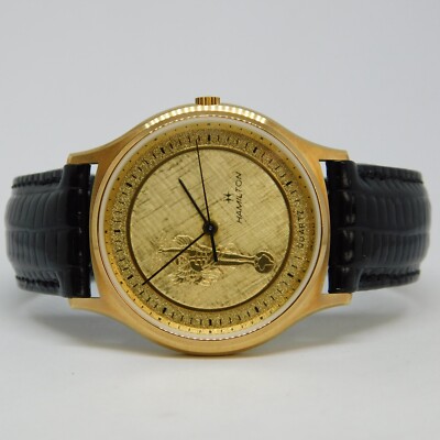 Hamilton 9812 Genuine Leather Quartz Analog Men's Watch New Battery | eBay