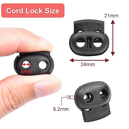 25 Pcs Double Hole Toggle Spring Cord Lock Drawstring Adjuster Button ...