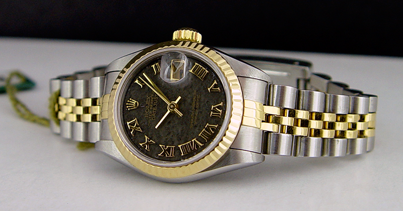 Rolex Lady-Datejust Gold & Steel, Black Obsidian, 79173 - Pre-owned | eBay