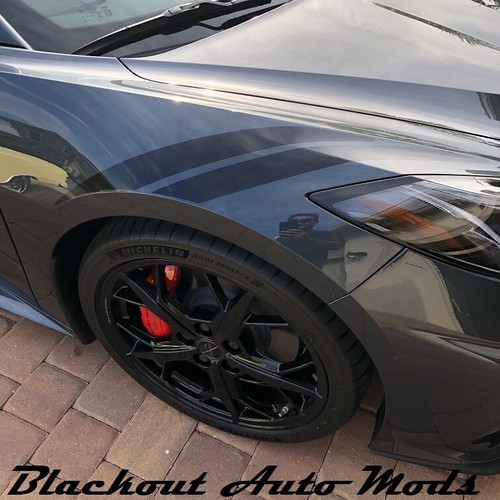 Black Metallic Fender Hash Stripes For 2020-25 C8 Corvette Stingray ...