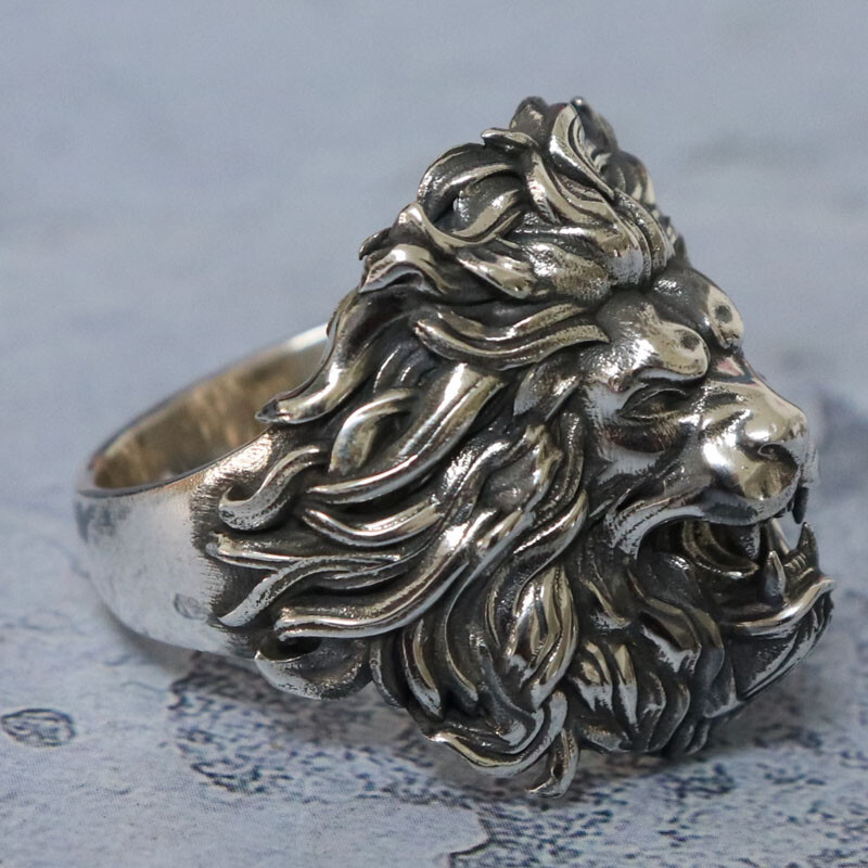 21g Big 3D Lion Rings King Of The Beasts Rings 925 SOLID STERLING ...