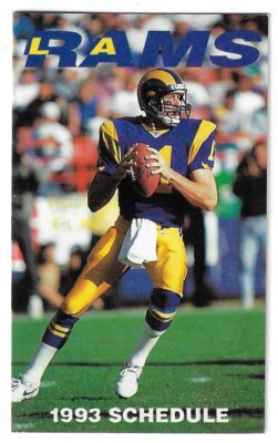 1993 Los Angeles Rams NFL Football Schedule !!! Farmers Insurance Group ...