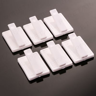 6x WHITE SELF ADHESIVE BILL CLIPS Home/Office Invoice/Memo Holder Clamp ...