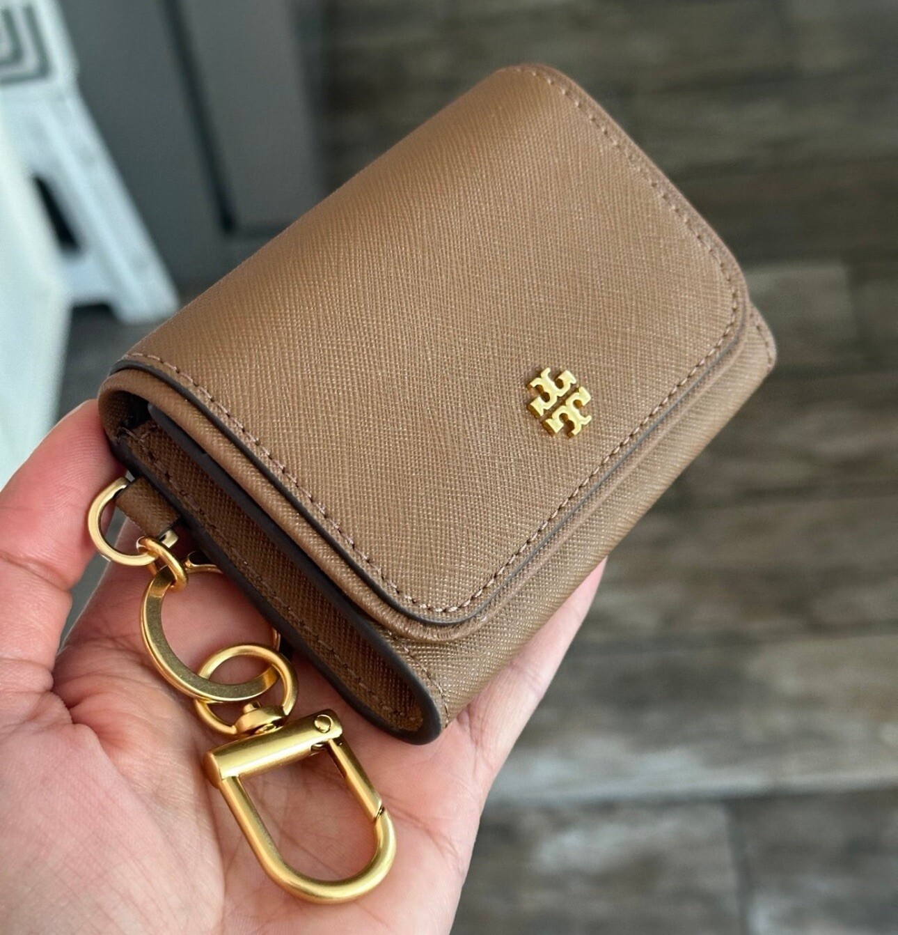 New tory Burch Emerson cardholder keychain wallet | eBay