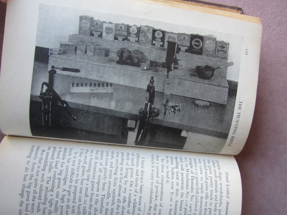 Vtg 1940 The Hunting Rifle Book Design Selection Ballistics ...