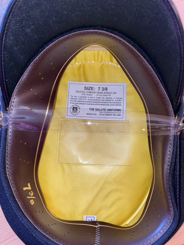 ASU Army Company Grade Blue Service Cap The Salute Uniforms Size 7 3/8 ...