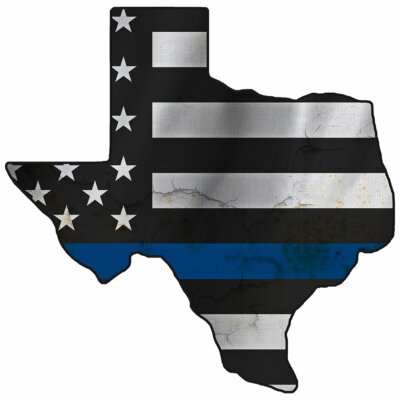 Thin Blue Line Police State of Texas Laser CutOut Metal Sign 17Wx17H ...