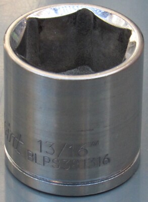 BLUE-POINT, 3/8" DRIVE, 13/16" SAE, CHROME SHALLOW SOCKET, 6 POINT, # ...