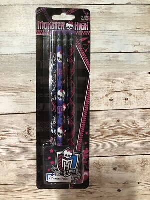 New Monster High 4 Four Pack Pencils School Supplies Stationery Set ...
