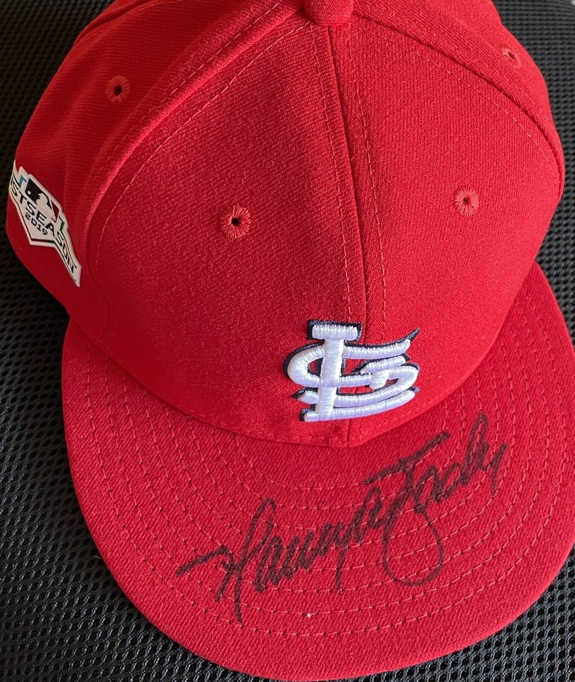 Harrison Bader GU 1st Postseason Hit Hat 2016 Bowman Chrome Auto RC BGS ...