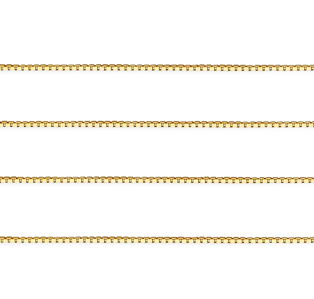 10K Yellow Gold Box Chain Necklace Spring Ring Clasp .55mm 14 16 18 20 ...