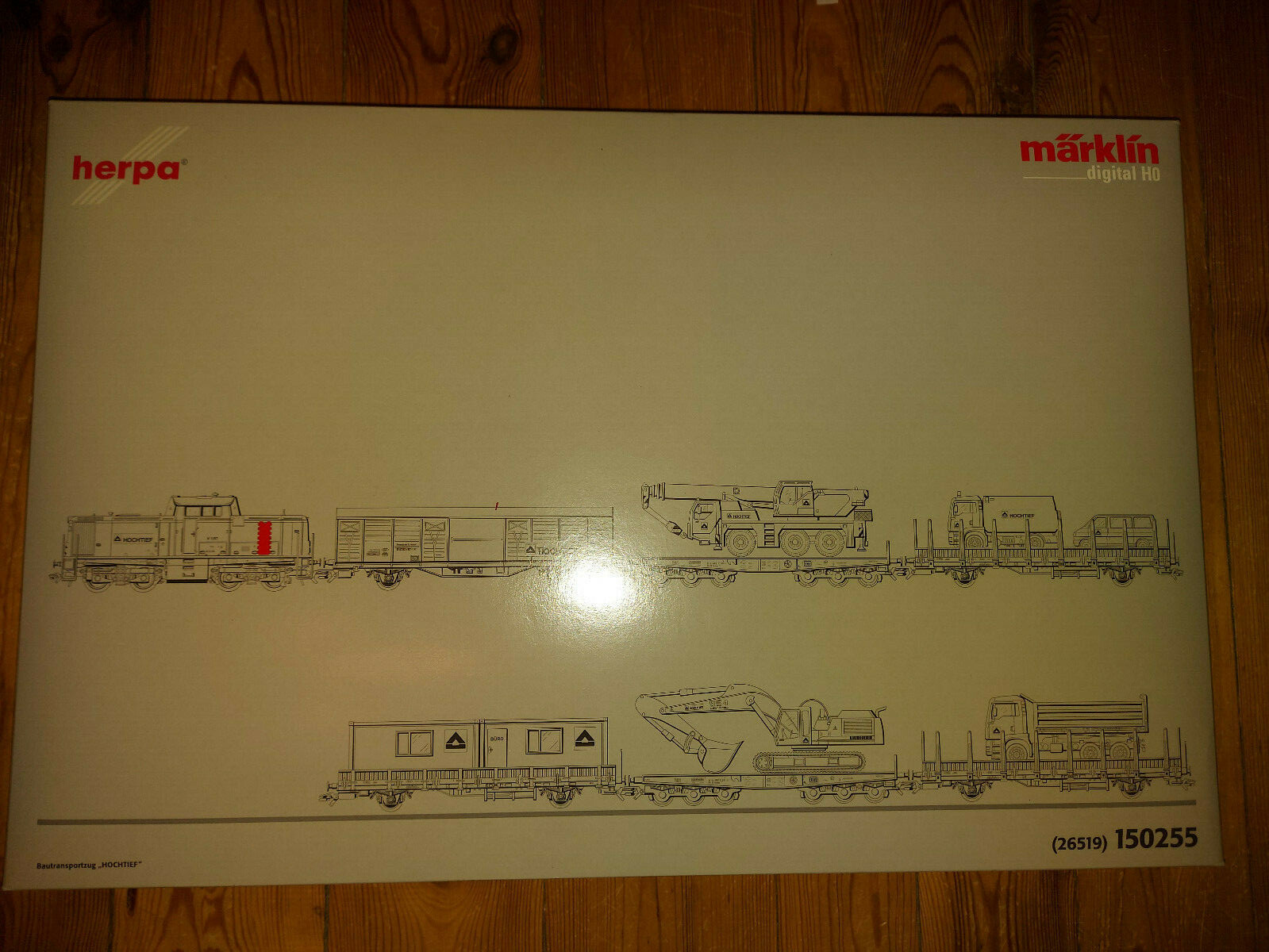 Märklin H0 26519 Zugset Bau-Transportzug " Hochtief " Herpa 150255 Neu ...