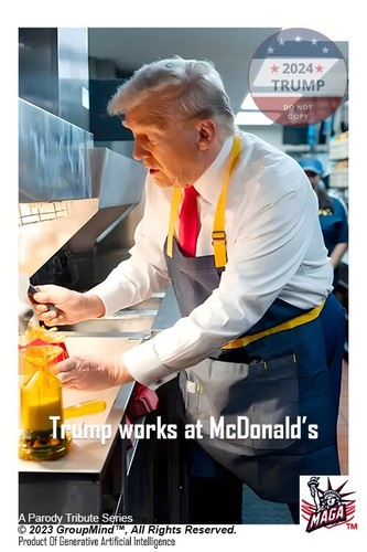 DONALD TRUMP PHOTO WORKS MCDONALDS FRYER 4"x6" RARE CARD LIMITED 2,500 ...