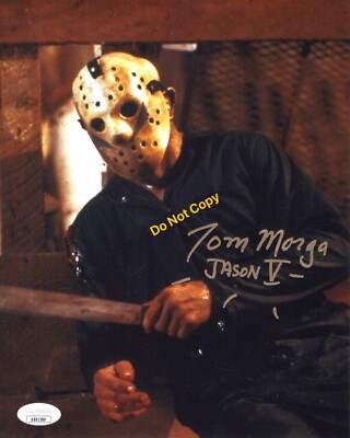 TOM MORGA signed 8x10 Photo JASON VOORHEES Friday the 13th Part V 5 JSA ...