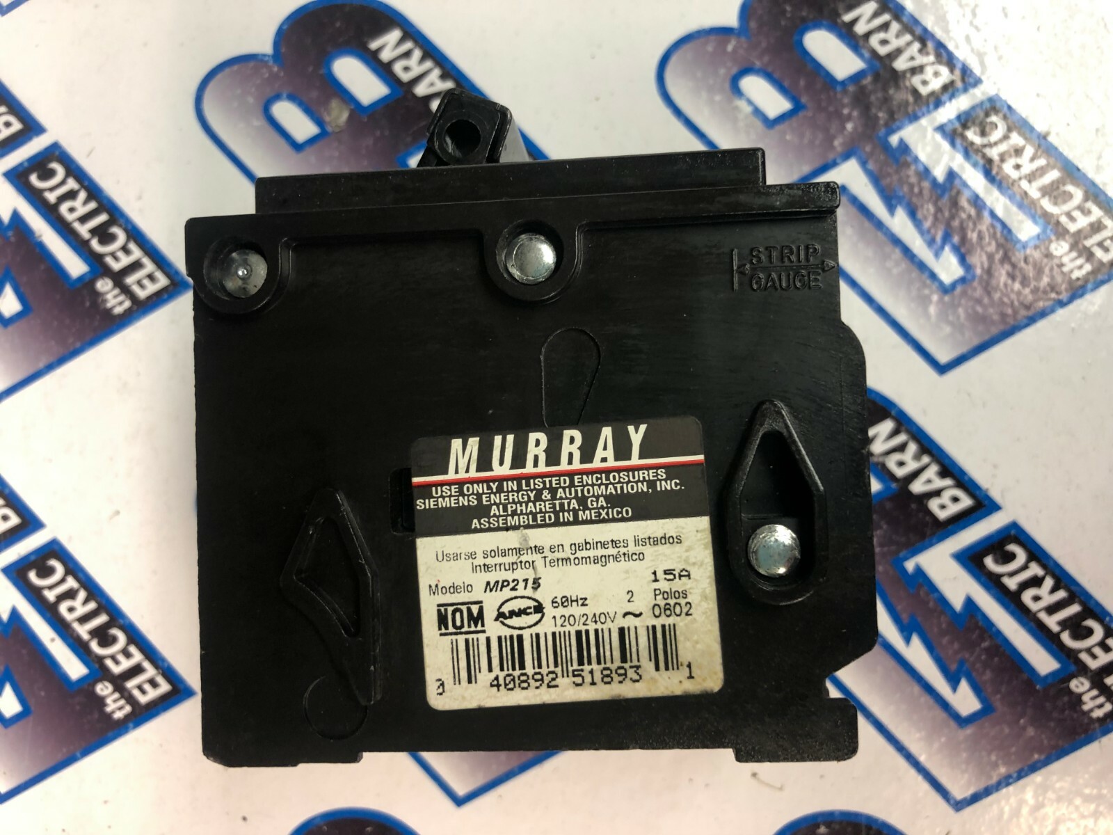 MURRAY MP215, 15 Amp, 240 Volt, 2 Pole, Plug-In Circuit Breaker ...