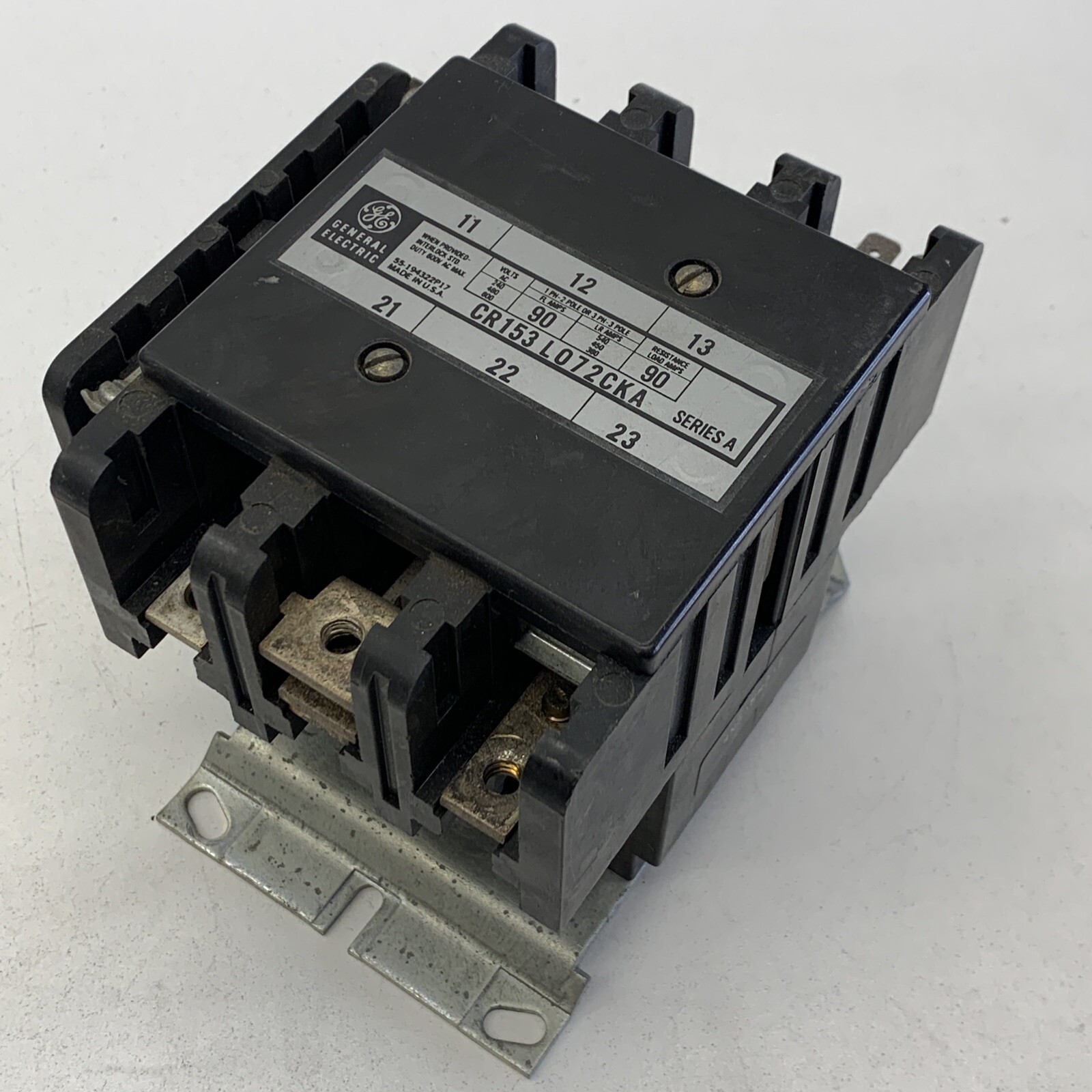 GE CR153L072CKA Contactor 90A 600V 3-Phase 3-Pole 120V Coil (no contact ...