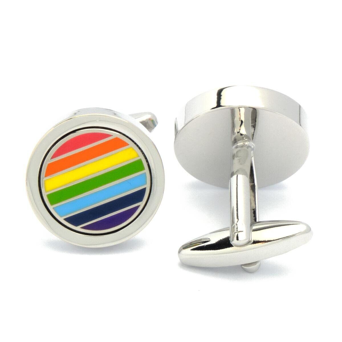 Cufflinks - Rainbow Flag Gay Pride Round | eBay
