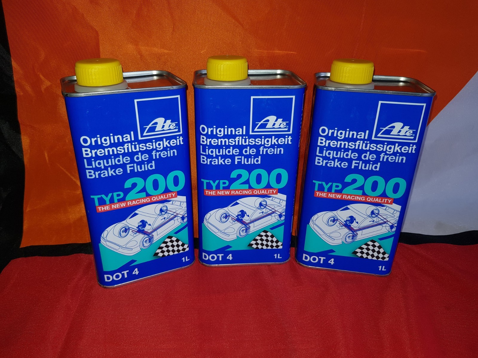 ATE Typ 200 DOT4 Performance Racing Brake Fluid 3x 1L 3 Litres WAS ...