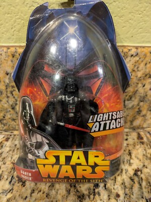 STAR WARS ROTS DARTH VADER LIGHTSABER ATTACK ACTION FIGURE HASBRO #11 ...