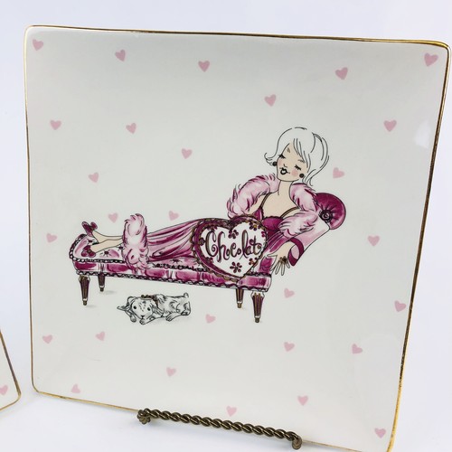 1 Global Design Kate Williams Plates Pink Hearts | eBay