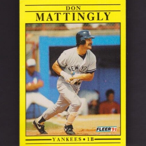 DON MATTINGLY #673 1991 FLEER NEW YORK YANKEES 90s MLB BASEBALL TRADING ...