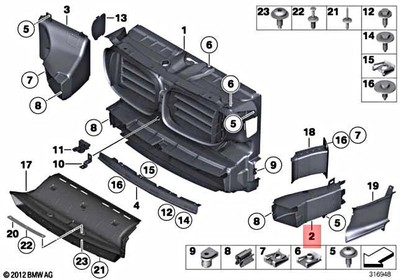 Genuine BMW Hybrid 7L F01 F02 F04 730d 730dX Air Duct Brake Right ...