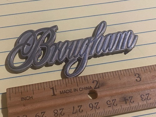 Vintage Cadillac Brougham Car Emblem Logo Badge - Cursive Letters | eBay
