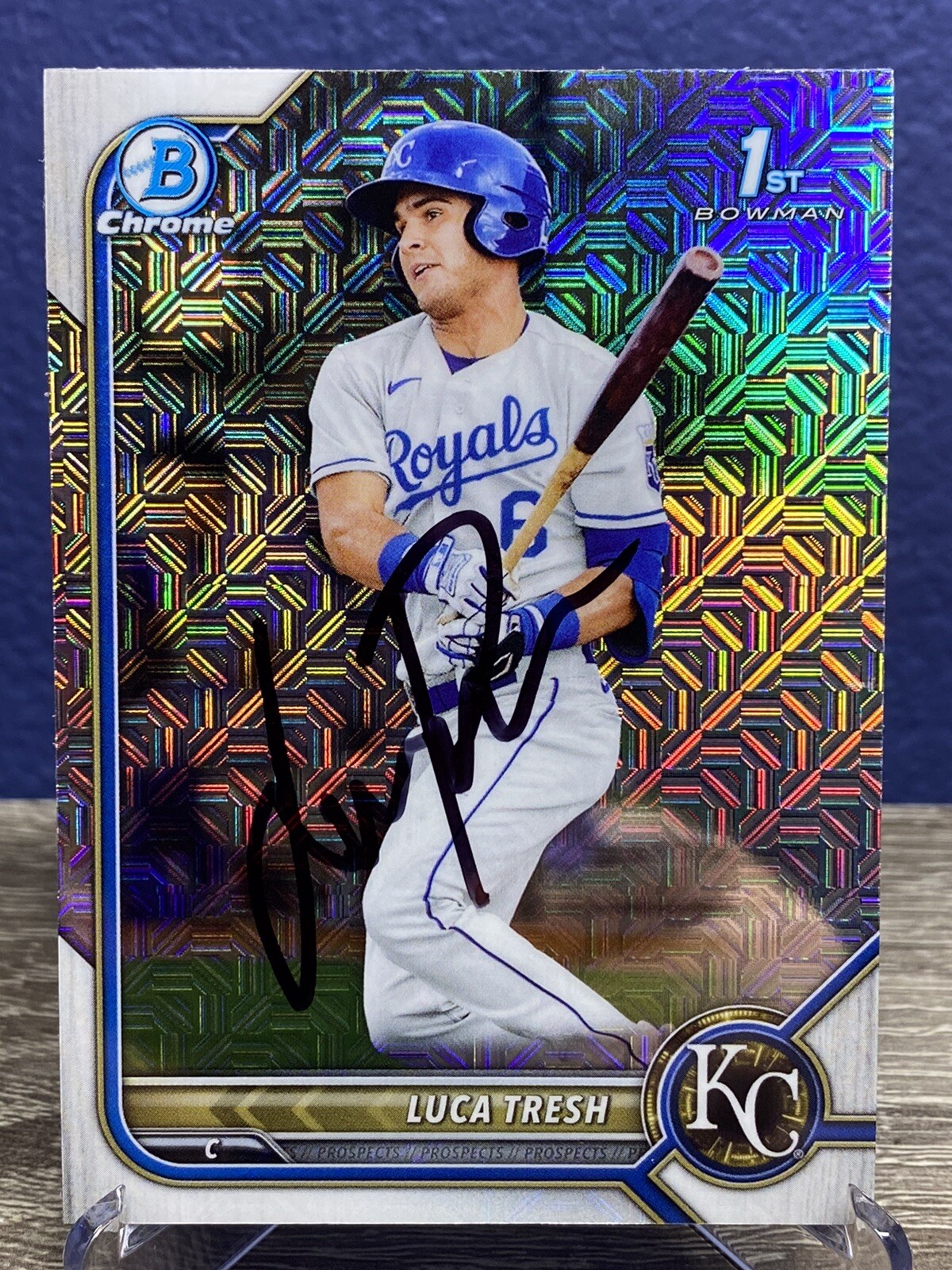 Luca Tresh Autographed 2022 Bowman Chrome 1st Prospect Mojo Refractor ...