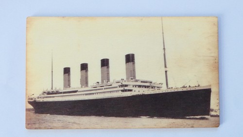 Titanic Wooden Postcard RMS Titanic at Sea Collectors Card Souvenir ...