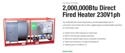 SAFE HEAT 2 million BTU Direct Fired Portable Construction Site Heater ...