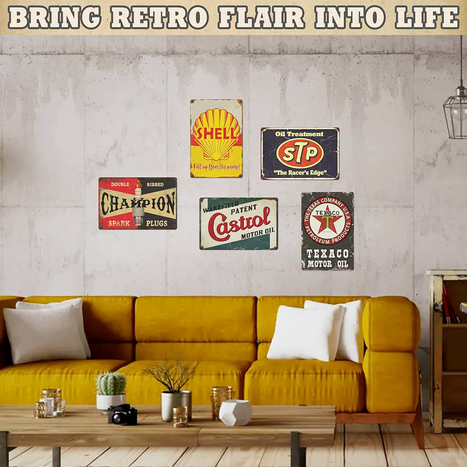 Vintage Metal Road Signs Garage Decorations, Oil and Gas Station Signs ...