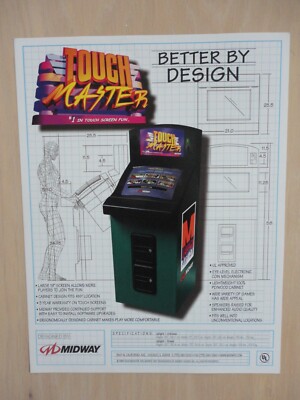 Touch Master Video Arcade Machine Flyer Original Midway Brochure | eBay