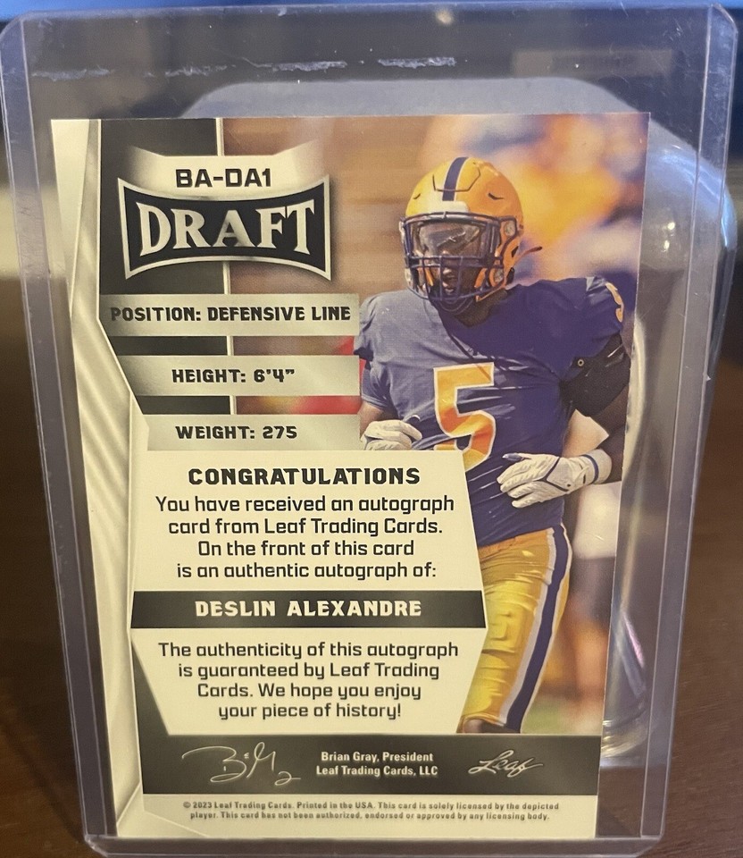 2023 Leaf Draft Red Deslin Alexandre Auto | eBay