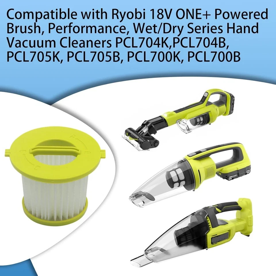 4 Pack HEPA Filters Fit Ryobi 18V ONE+ Hand Vacuum Cleaners PCL704 ...