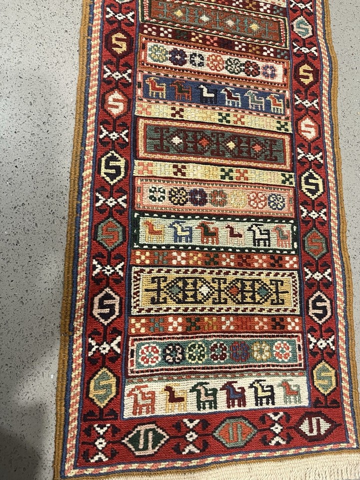 Exclusive SUMAK KILIM Wool Table Runner Rug Handmade Hand Woven | eBay UK