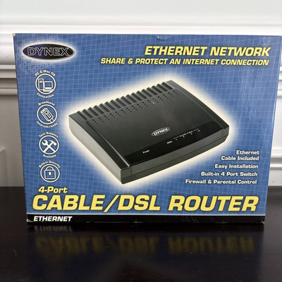 Dynex DX-E401 Cable / DSL Router * 4-port * Ethernet Network -VPN ...