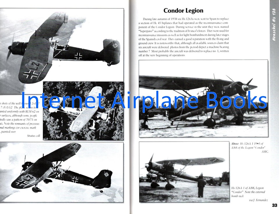 WW2 GERMAN LUFTWAFFE HENSCHEL Hs126 SPAIN CONDOR LEGION POLAND FRANCE ...