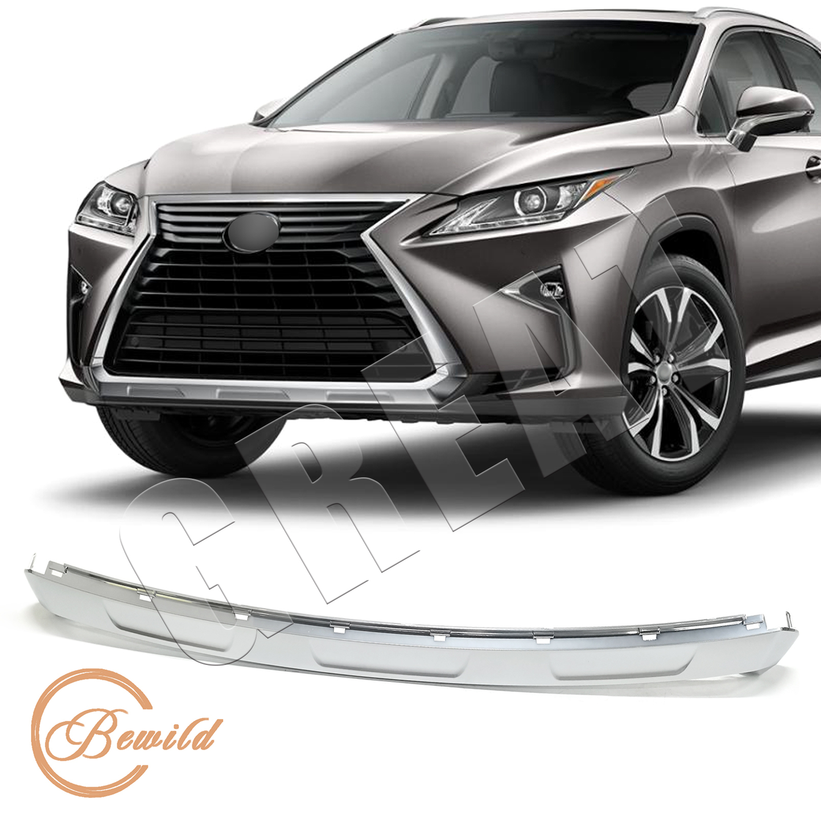 Front Lower Grille Trim Matte Nickel Chrome For 2016-2019 Lexus RX350 ...