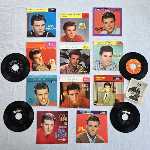 Ricky Nelson Records With Picture Sleeves Fan Club Pic Vinyl 45s Retro ...
