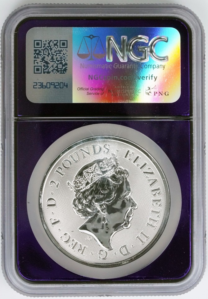2021 Great Britain 1oz .999 Silver Coin The Valiant 2P NGC MS 69 Purple ...