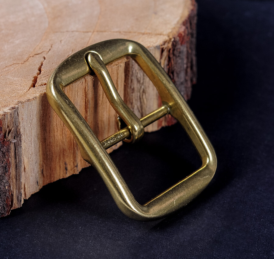 Heavy Brass Classic Center Bar Pin Belt Buckle for Leather Belt Fit ...